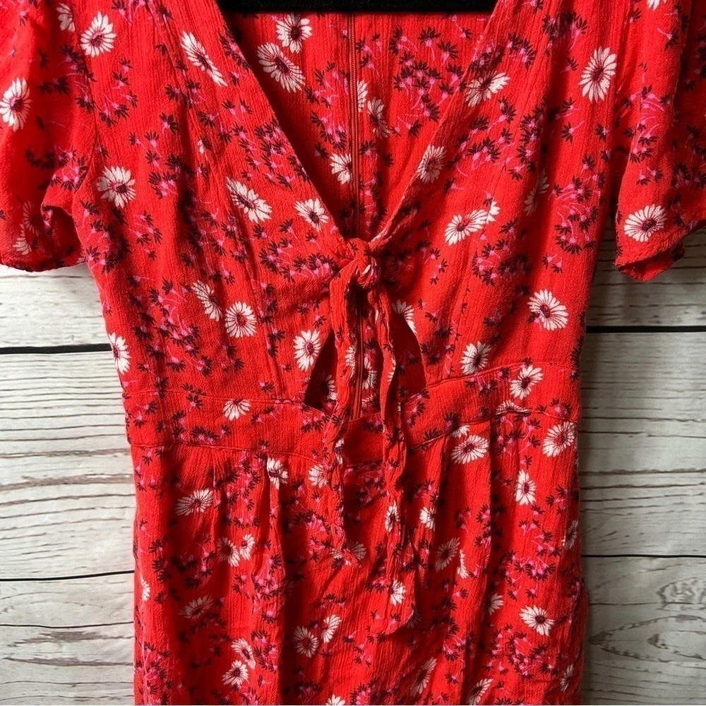 Free People | Pants & Jumpsuits | Free People Jinx Red Floral Print ...